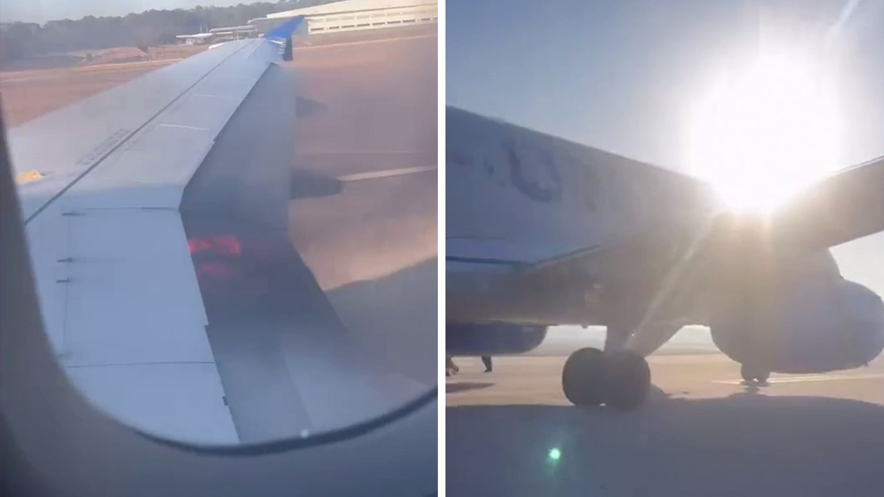 Video shows wing of United Airlines plane catching fire during takeoff ...